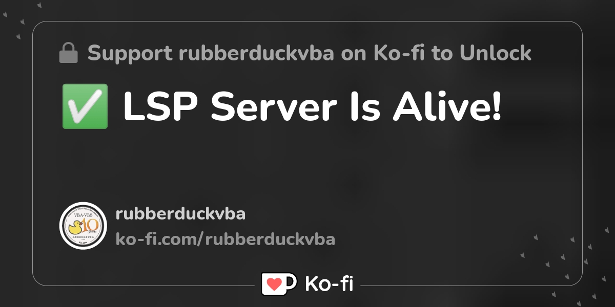 Lsp Server Is Alive Ko Fi ️ Where Creators Get Support From Fans Through Donations 