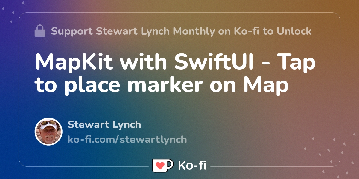 MapKit with SwiftUI - Tap to place marker on Map - Ko-fi ️ Where ... MapKit with SwiftUI - Tap to place marker on Map - Ko-fi ️ Where ...