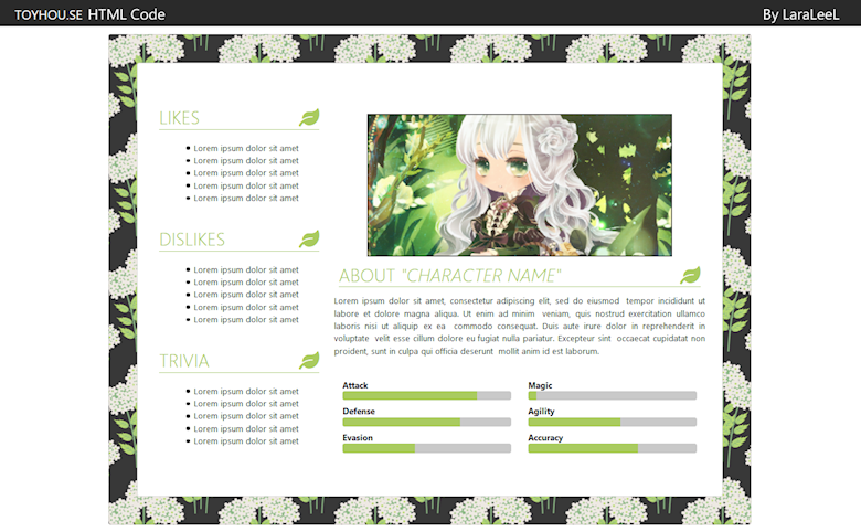 ToyHouse Character Page Code LaraLeeL s Ko fi Shop Ko fi Where 