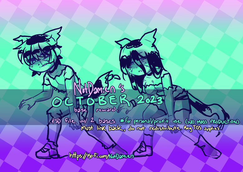 P2u 2023 October Zombie Ych Base Notdamiens Ko Fi Shop Ko Fi ️ Where Creators Get