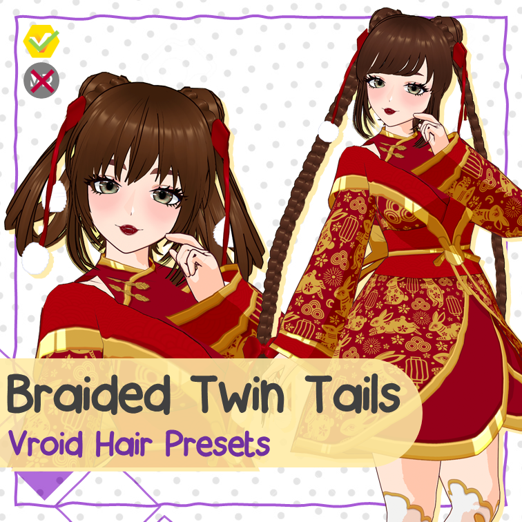 【vroid Hair】braided Twin Tails Carolunavts Ko Fi Shop Ko Fi ️ Where Creators Get Support