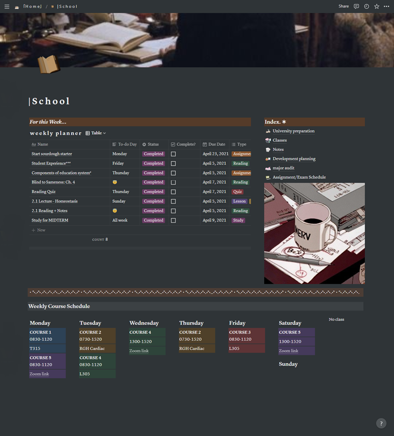 Dark Academia Notion Template Productivity Template Ame s Ko fi 