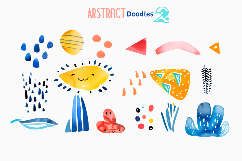 Abstract Watercolor Doodles Clipart P 2 Zerakikas Ko Fi Shop Ko Fi