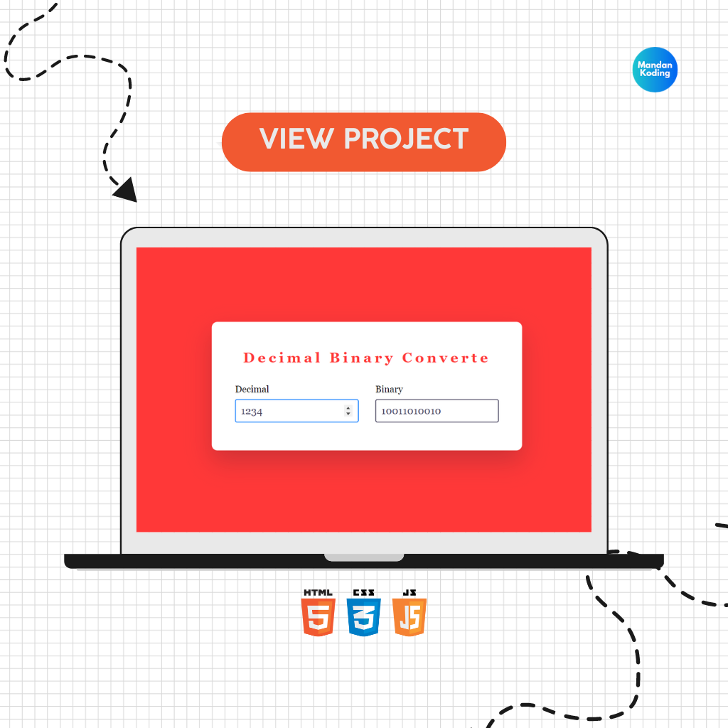 Decimal To Binary Converte Html Css And Javascript Mandan Kodings Ko 3052