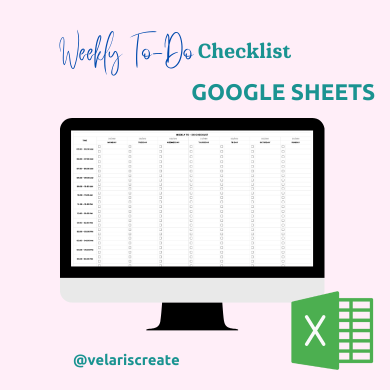 Weekly To Do Checklist Google Sheets Template To Do List Velaris