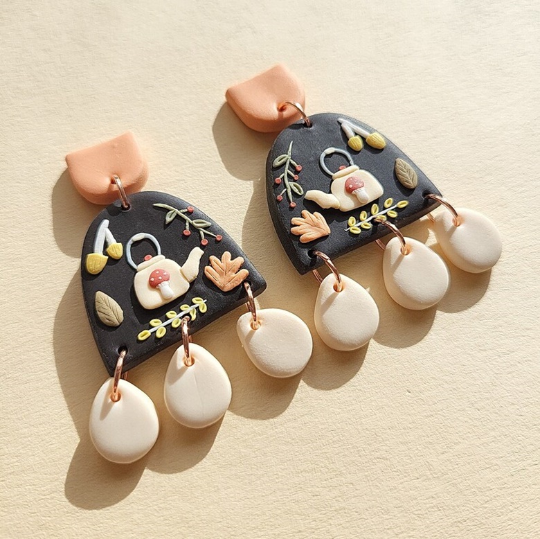 Mushroom clip on earrings store