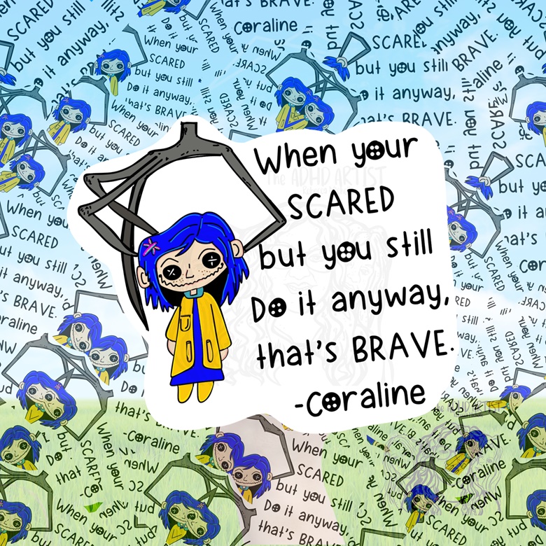 Coraline Inspired Sticker The Adhd Artist Rebecca Michelle S Ko Fi Shop Ko Fi ️ Where