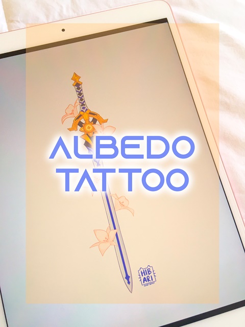 Albedo 2nd tattoo ticket (lineart and color) - Hibari's Ko-fi Shop - Ko ...