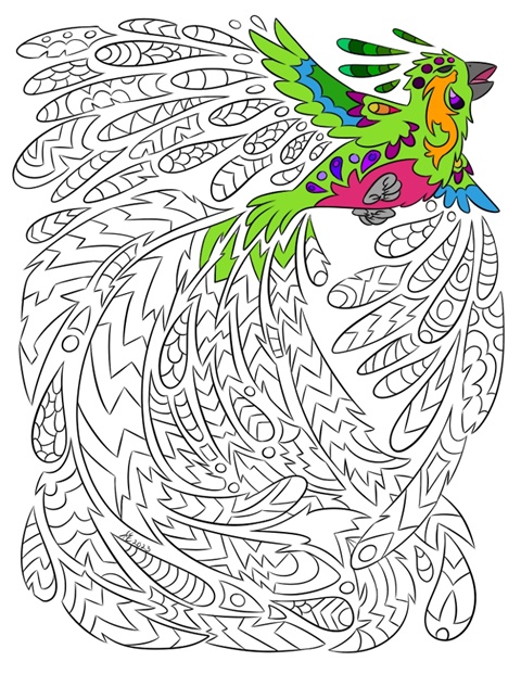 phenoix coloring pages